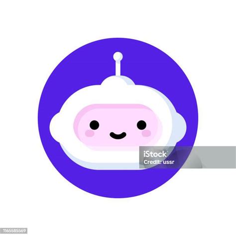 인공 지능 또는 가상 도우미 개념을 위한 온라인 챗봇 또는 음성 지원 서비스 봇을 상징하는 귀여운 로봇 간단한 로고 또는 아이콘에 대한 현대 평면 스타일의 만화 캐릭터 사람