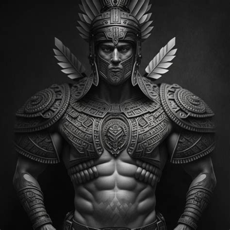 Aztec Warrior Closeup Wearing Armor Mayan Tattoos Aztec Tattoo