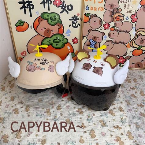Capybara Motorcycle Helmet Lightweight Summer Riding Helmet With Sun