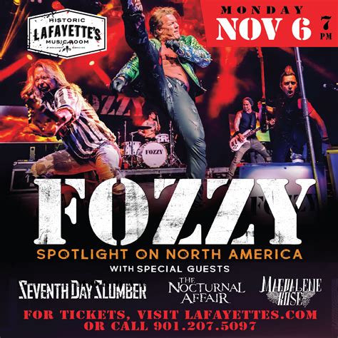 Fozzy With Seventh Day Slumber The Nocturnal Affair And Magdalene