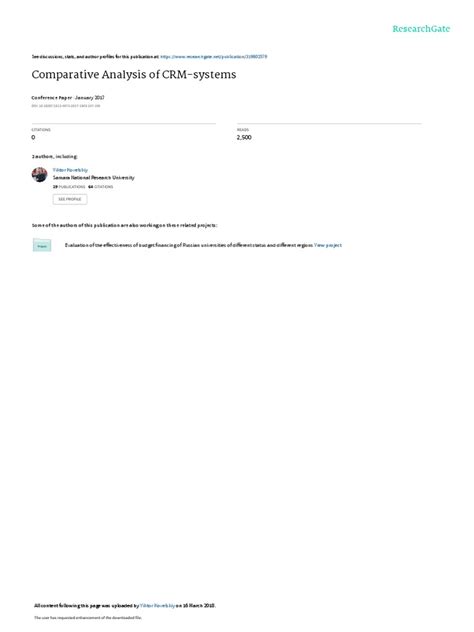 Comparative Analysis Of Crm Systems Pdf