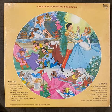 Four Disney Picture Disc Lps Lady And Tramp Cinderella Pinocchio… Nm