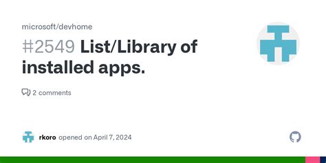 List Library Of Installed Apps Issue Microsoft Devhome GitHub