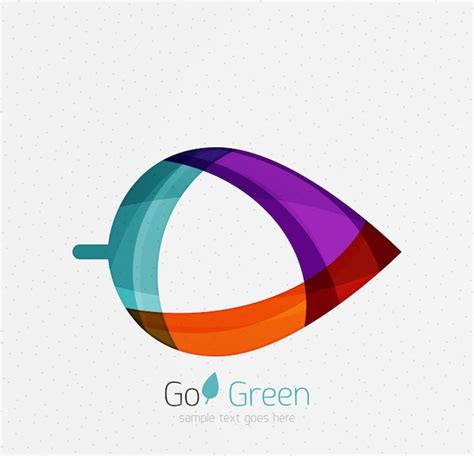 Premium Vector Green Concept Geometric Design Eco Leaf