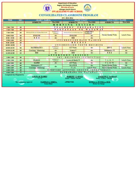 Consolidated Classroom Program Pdf