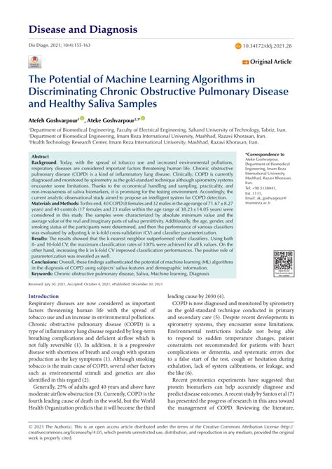 pdf the potential of machine learning algorithms in discriminating