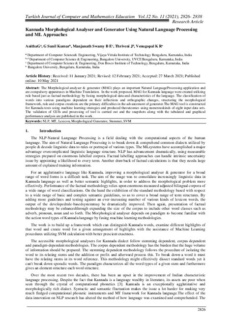 Pdf Kannada Morphological Analyser And Generator Using Natural