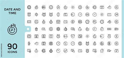 Time And Time Clock Line Icon Set Management Calendar Timer Speed Alarm Restore Minimal