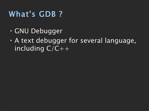 Introduction To Gdb Ppt