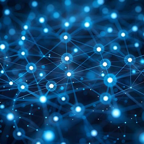 Abstract Blue Network Background Illustration Premium Ai Generated Image