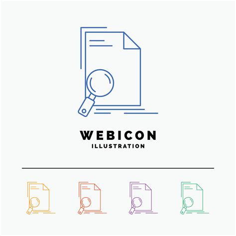 Analysis Document File Find Page 5 Color Line Web Icon Template