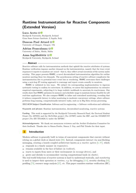 Pdf Runtime Instrumentation For Reactive Components Extended Version