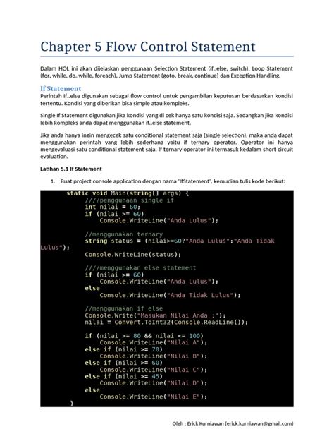 Hol05 Flow Control Statement Pdf