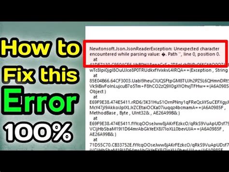 How To Fix Newtonsoft Json Jsonreaderexception Error Youtube