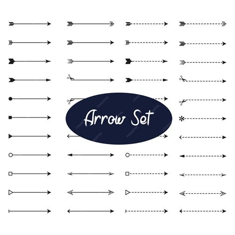 Premium Vector Set Of Hand Drawn Black Arrows Vector Collection