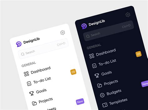 sidebar ui deign on behance