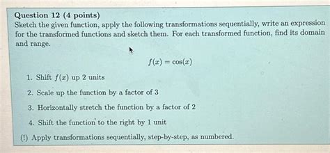 Solved Question Points Sketch The Given Function Chegg