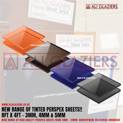 Orange Tinted Perspex Sheet 4mm In Nairobi Kenya 8ft X 4ft X 4mm