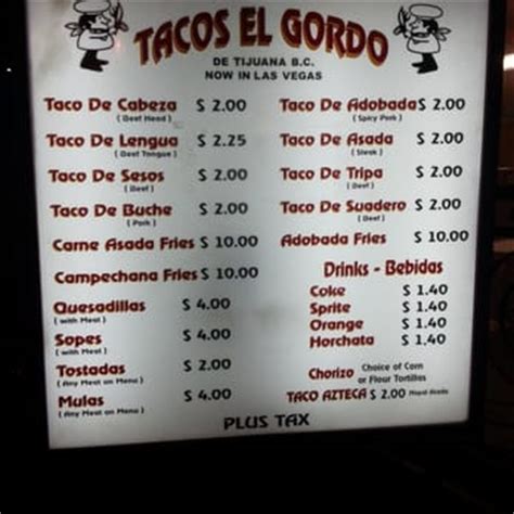 Tacos El Gordo Mexican Las Vegas Nv Yelp