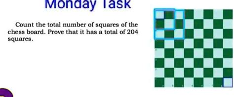 Solved Count The Total Number Of Squares On The Chessboard Prove That