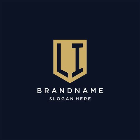 Li Monogram Initials Logo Design With Shield Icon 15444127 Vector Art At Vecteezy