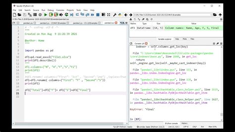 Lecture 16 8 2021 P1 Rename Column And Add Column To Dataframe Youtube
