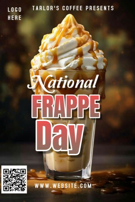 Black Maximalist National Frappe Day Design Template Poster Postermywall