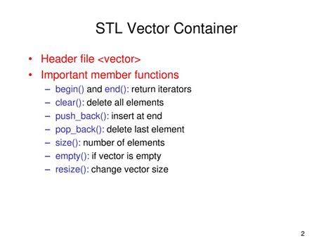C Stl Vector Container Ppt Download