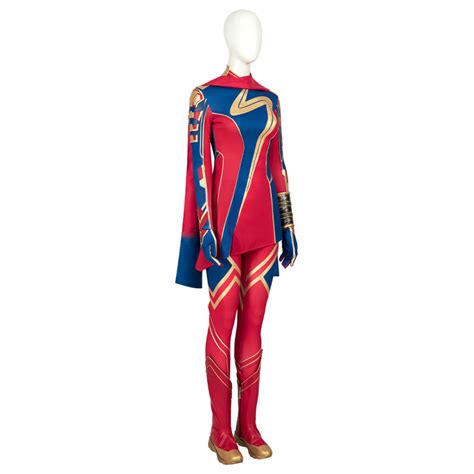 Kamala Khan Cosplay Costume 2023 Captain Woman Bodysuit Supergirl Hall