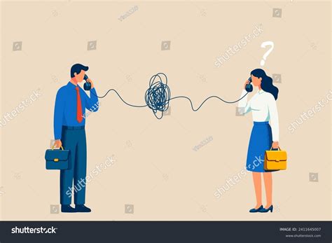 Bad Communication Misunderstanding Create Confusion Work Stock Vector