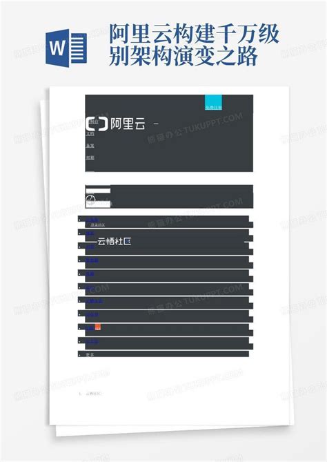 阿里云构建千万级别架构演变之路 Word模板下载 编号qgybbrnw 熊猫办公