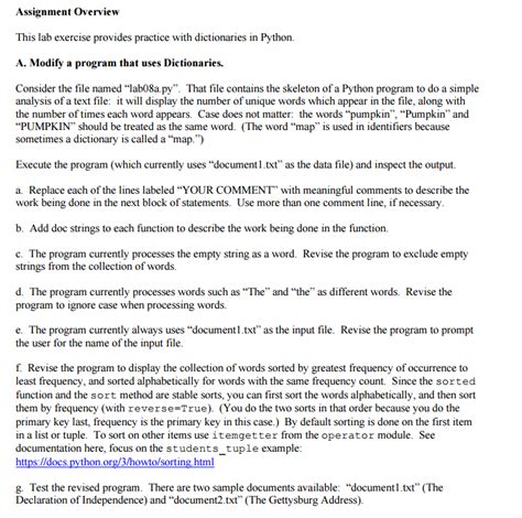 Assignment Overview This Lab Exercise Provides Chegg Com