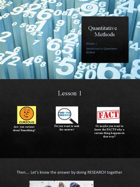 Quantitative Methods Module 1a Pdf Experiment Scientific Method