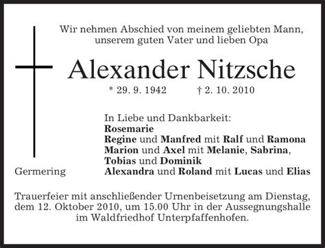 Traueranzeigen Von Alexander Nitzsche Trauer Merkur De
