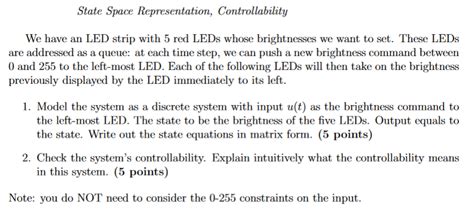 Solved State Space Representation Controllability We Have