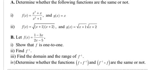 solved i f x x2 1x3 x and g x x ii f x x 1 x 2 and