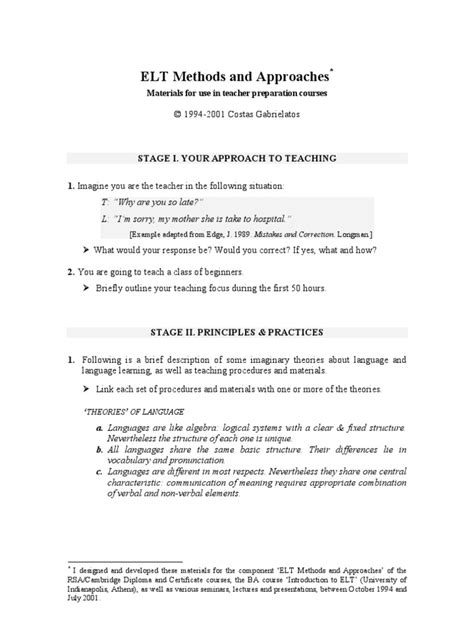 Elt Methodology Pdf Career And Growth