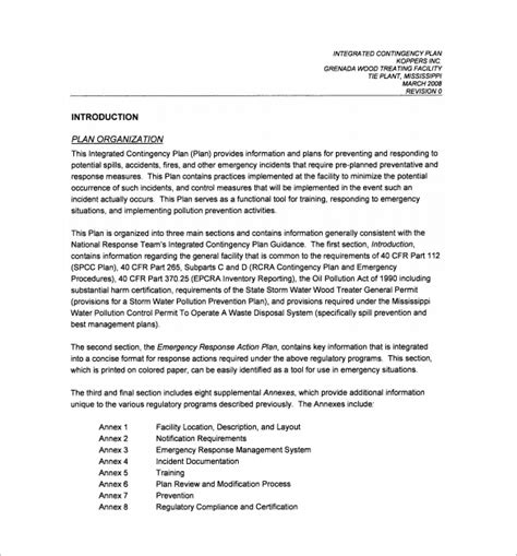 Contingency Plan Templates 12 Free Word Excel And Pdf Formats Samples Examples Designs