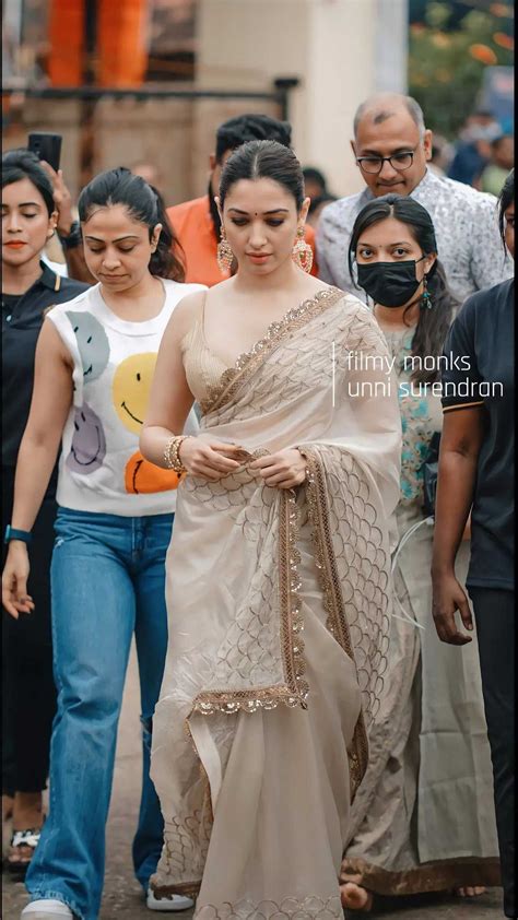 Tamannaah Bhatia Looks Gorgeous In An Ivory Saree At A New Movie Launch