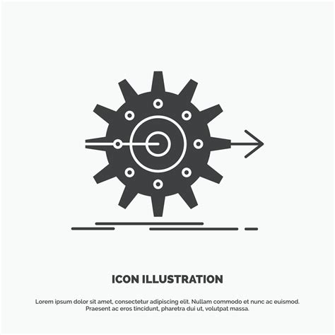 Performance Progress Work Setting Gear Icon Glyph Vector Gray