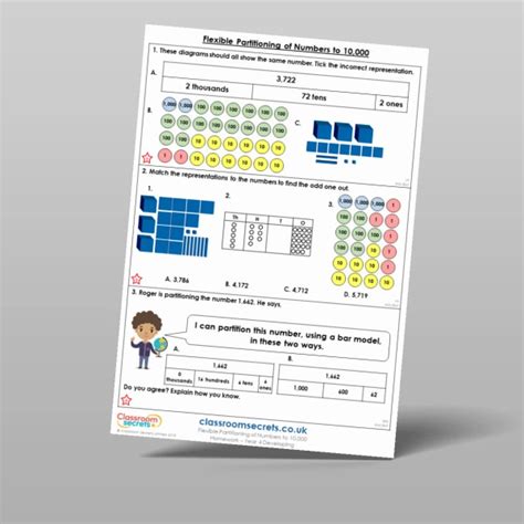 Year 4 Flexible Partitioning Of Numbers To 10 000 Homework Resource Classroom Secrets