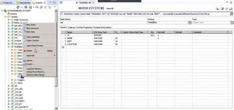 Tables In Sap Hana Easy Steps To Create Tables Using Sql Console