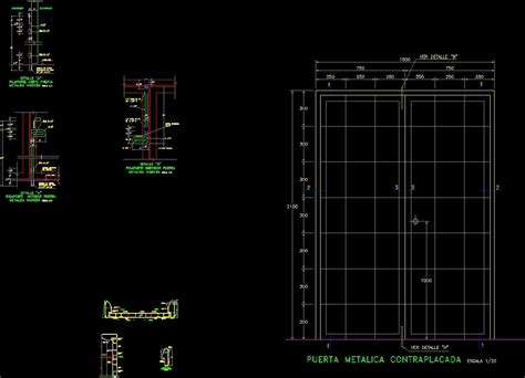 Metallic Door DWG Detail For AutoCAD Designs CAD