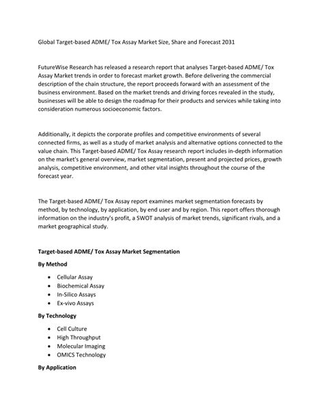 Ppt Target Based Adme Tox Assay Market Powerpoint Presentation Free
