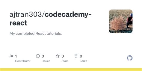 GitHub Ajtran Codecademy React My Completed React Tutorials