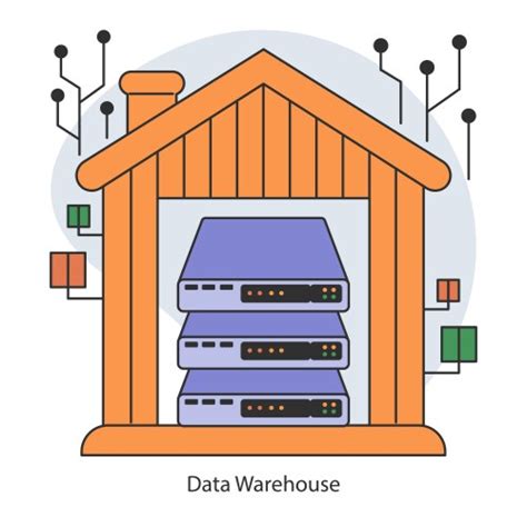 Data Warehouse Centralized Storage Systems Vector Image