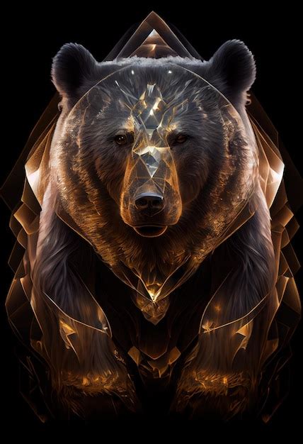 Premium Ai Image Fiery Bear Print Or Logo Ai Rendered