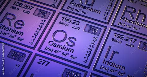 Osmium Closeup Periodic Table Of The Elements Stock Illustration
