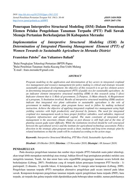 Pdf Penerapan Interpretive Structural Modeling Ism Dalam Penentuan