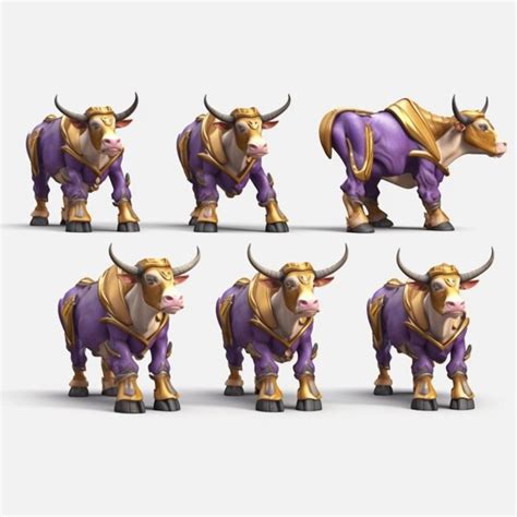 Premium Ai Image A Close Up Of A Purple Bull With A Gold Cape On